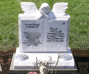 Affordable price baby angel with book tombstone design-headstones ...