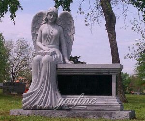 Nature stone grieving angel sitting bench head stone price-headstones ...