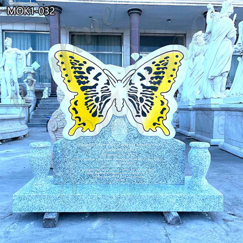 Hand Carved Beautiful Marble Butterfly Headstones for Graves-headstones ...